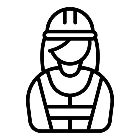 Premium Vector Builder Person Icon Outline Vector Female Engineer