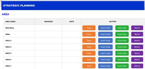 Strategic Planning Template Excel Exsheets