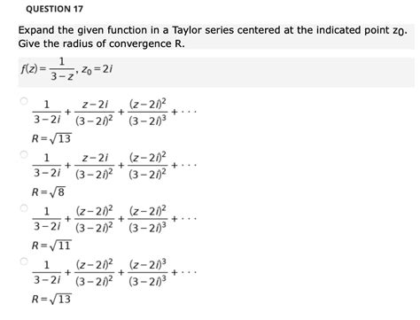 solved question 17 expand the given function in a taylor