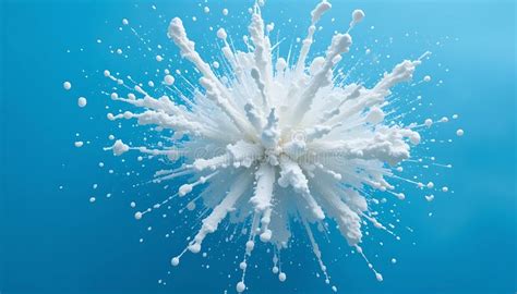 White Abstract Explosion Against Blue Background For Scientific Or