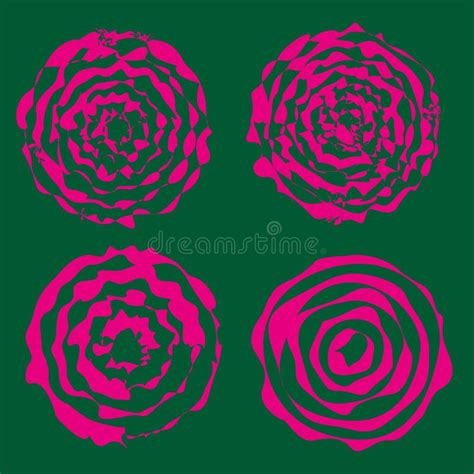 Abstract Spiral Patterns Circular Grunge Shapes Distorted Swirl Vector Rough Pink Texture