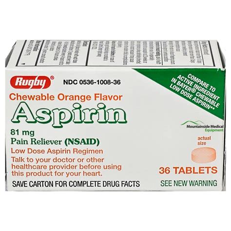 Aspirin 81 Mg Chewable Tablets With Orange Flavor — Mountainside Medical