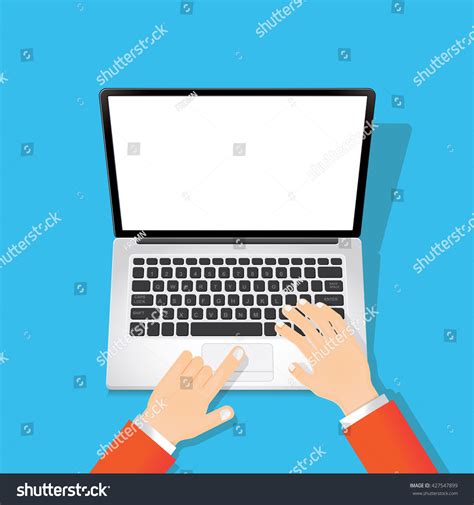 Typing Laptop Blank Screen Text Space Stock Vector Royalty Free Shutterstock