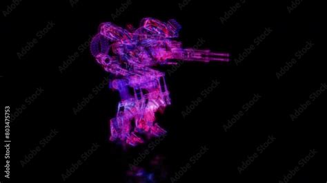 Rendering 3d Animation Visual Effects Sci Fi Transformers Robot Model On A Black Background