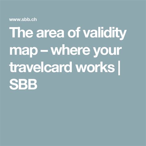 The Area Of Validity Map Where Your Travelcard Works Sbb