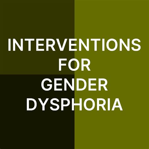 Interventions For Gd Clinical Advisory Network On Sex And Gender