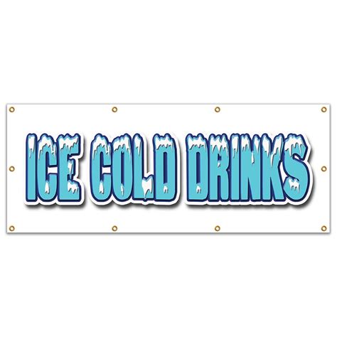 Signmission B 96 Ice Cold Drinks 36 X 96 In Ice Cold Drinks Banner Sign Drink Cart Stand Beer