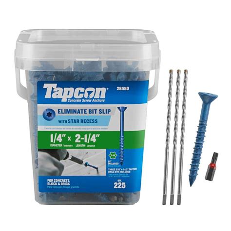 Tapcon 14 In X 2 14 In Star Flat Head Concrete Anchors 225 Pack