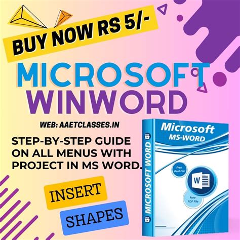 Microsoft Winword Insert Menu Shapes Notes Step Guide Aaet Classes