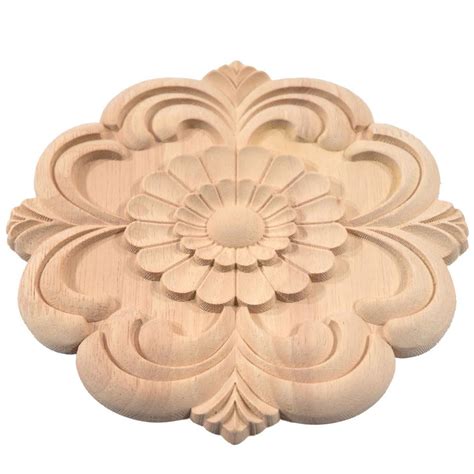 Wooden Carvings With Floral Patterns Rosette Moulding