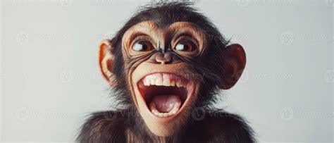 A Chimpanzee With Its Mouth Open And Its Teeth Showing 59996471 Stock