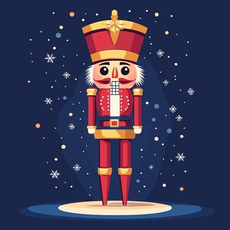 A Cartoon Of A Nutcracker With A Red And Gold Hat Premium Ai