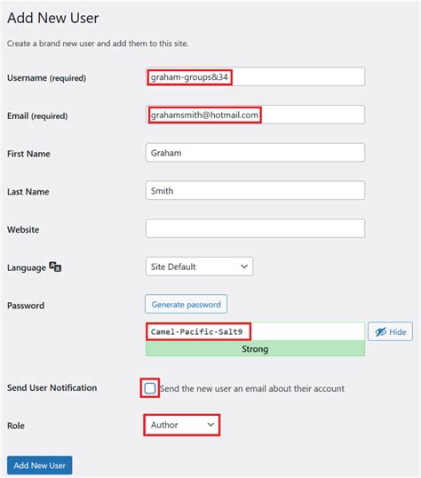 Add A New User Step By Step U3a Siteworks