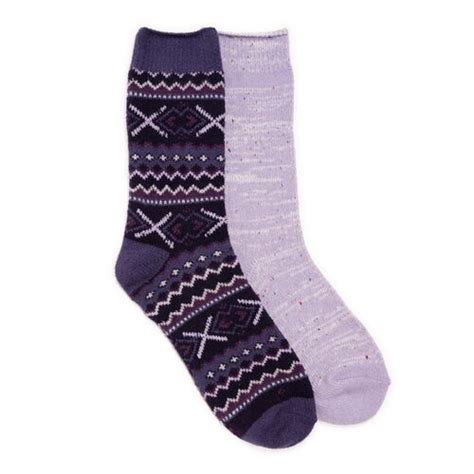 Muk Luk Womens 2 Pack Fluffy Yarn Boot Socks Assorted