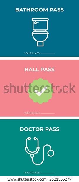 School Bathroom Pass Over 16 Royalty Free Licensable Stock