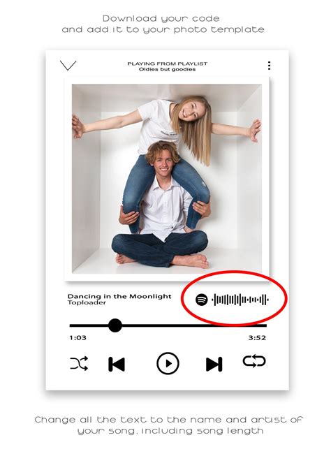 Spotify Photo Template Spotify Code Social Media Box Etsy