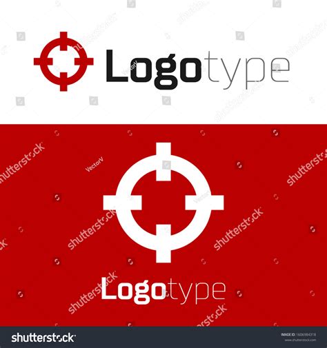 Red Target Sport Shooting Competition Icon Stock Illustration