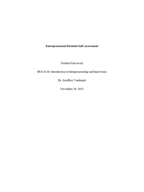 Bus 6120 Module 1 Assignment Pdf Entrepreneurship Mindset