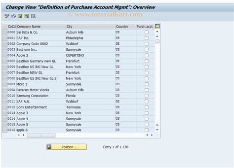 Omwo Sap Tcode C Mm Pur Purchase Account Mgmt