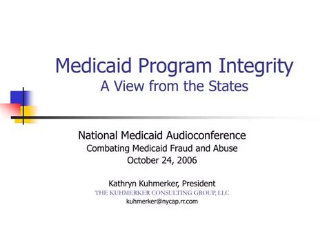 Ppt Medicaid Program Integrity A View From The States Powerpoint Presentation Id 970904