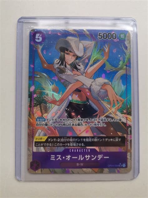 [one Piece Tcg Optcg ] Op04 Miss All Sunday Nico Robin Sr Aa Hobbies And Toys Toys And Games On