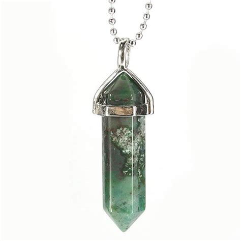 Healing Crystal Pendant Necklaces Natural Hexagonal Stone Necklaces