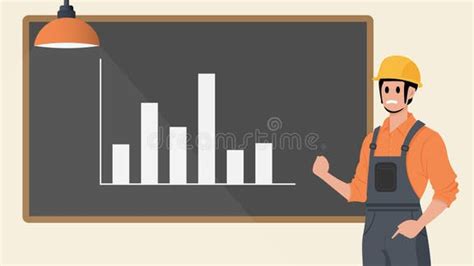 Construction Data Presentation Bar Graph On Chalkboard Vector