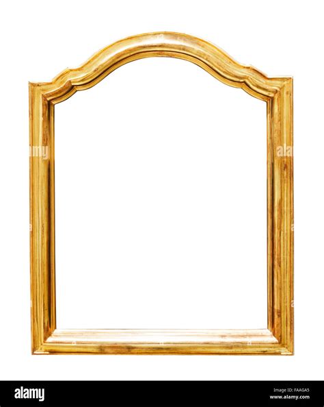 Golden Frame In The Form Of Arch Isolated Over White Background Stock