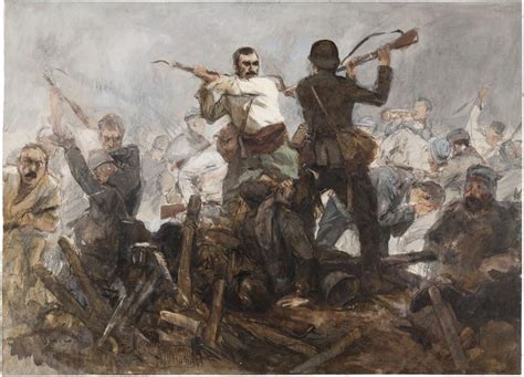 A Bayonet Fight Around 1916 Romanian Troops Fighting Against German