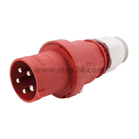 2155 Stex24 63 Ampere Cee Plug Connector 5 Pole 3p N Pe Pin Coding