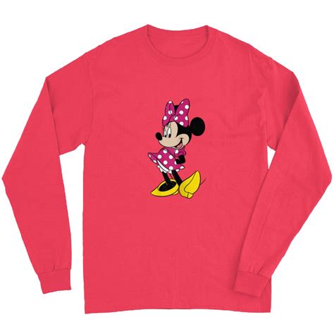 Disneys Minnie Mouse Pink White Polka Dots Dress Portrait Long Sleeves
