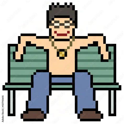 Pixel Art Man Sit Stock Illustration Adobe Stock
