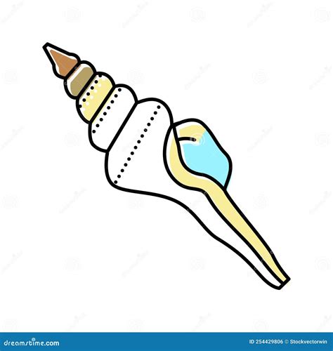 Spindle Sea Shell Beach Color Icon Vector Illustration Stock Vector