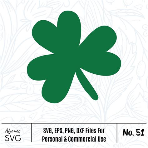 Four Leaf Clover Svg Pdf Eps Dxf Png For Cricut Silhouette Commercial