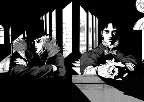 Safebooru 2boys Birthmark Bowtie Crossed Arms Dark Dio Brando Emg