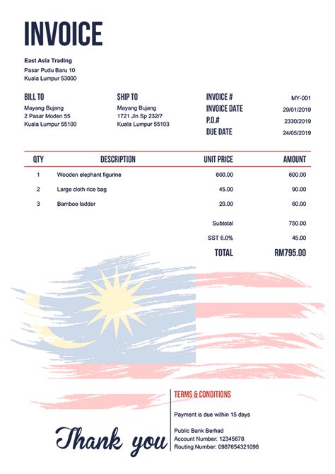 Contoh Invois Malaysia Template Malaysia Tax Invoice Template Sakristia