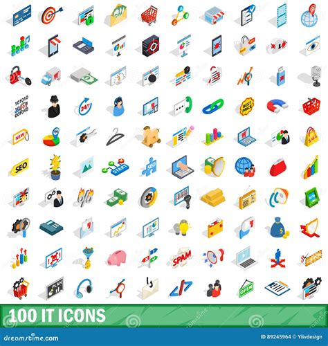 It Icons Set Isometric D Style Stock Vector Illustration Of Connection Mobile