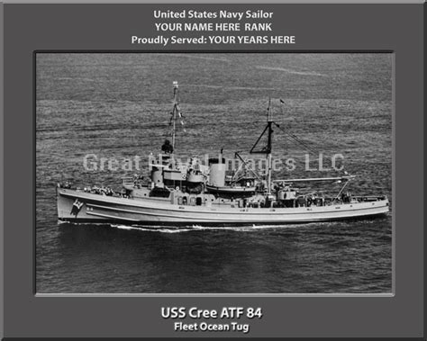 Uss Cree Atf 84 Personalized Navy Tugboat Photo ⋆ Great Naval Images Llc