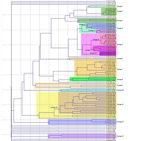 Dendrogram Generated From Multivariate Cluster Analyses Based On The