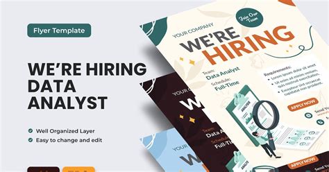 Hiring Data Analyst Flyer Ai And Eps Template Print Templates Ft Hiring And Analyst Envato Elements