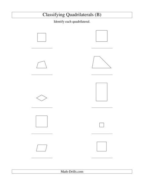 Classifying Quadrilaterals Squares Rectangles Parallelograms