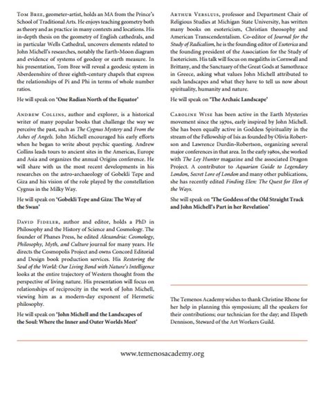 Earth Spirit The John Michell Symposium 2016 It