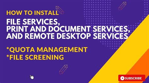 Install File Services Print And Document Services And Remote Desktop