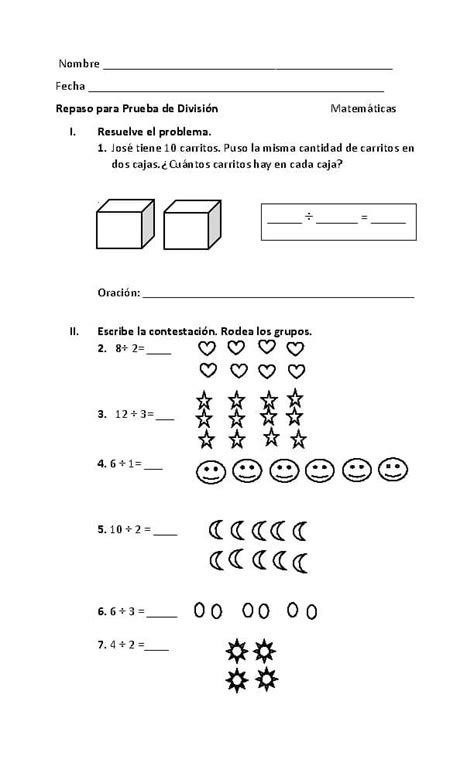 Repaso Para Prueba De División Segundo Grado By Salón Hanami Tpt