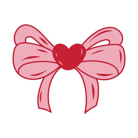 Bright Pink Bow With A Heart In The Center Perfect For Ts And