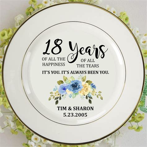 18th Anniversary Traditional Anniversary Ts 18 Porcelain Blue