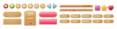 Cookie Game Buttons Cracker Menu Interface Design 12996620 Vector Art At Vecteezy