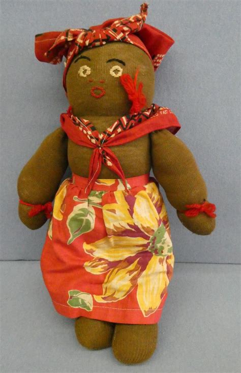 ~ Vc107 13 Aa Folk Art Stocking Doll Cloth Dolls Nice Twice Dollshop