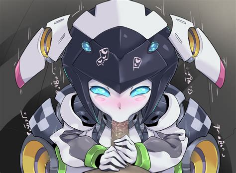 Rule 34 1boy 1girls Absurdres Android Black Breasts Blue Eyes Blue