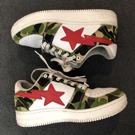 Bapesta Camo Print Sneakers Authentic Womens Size Depop